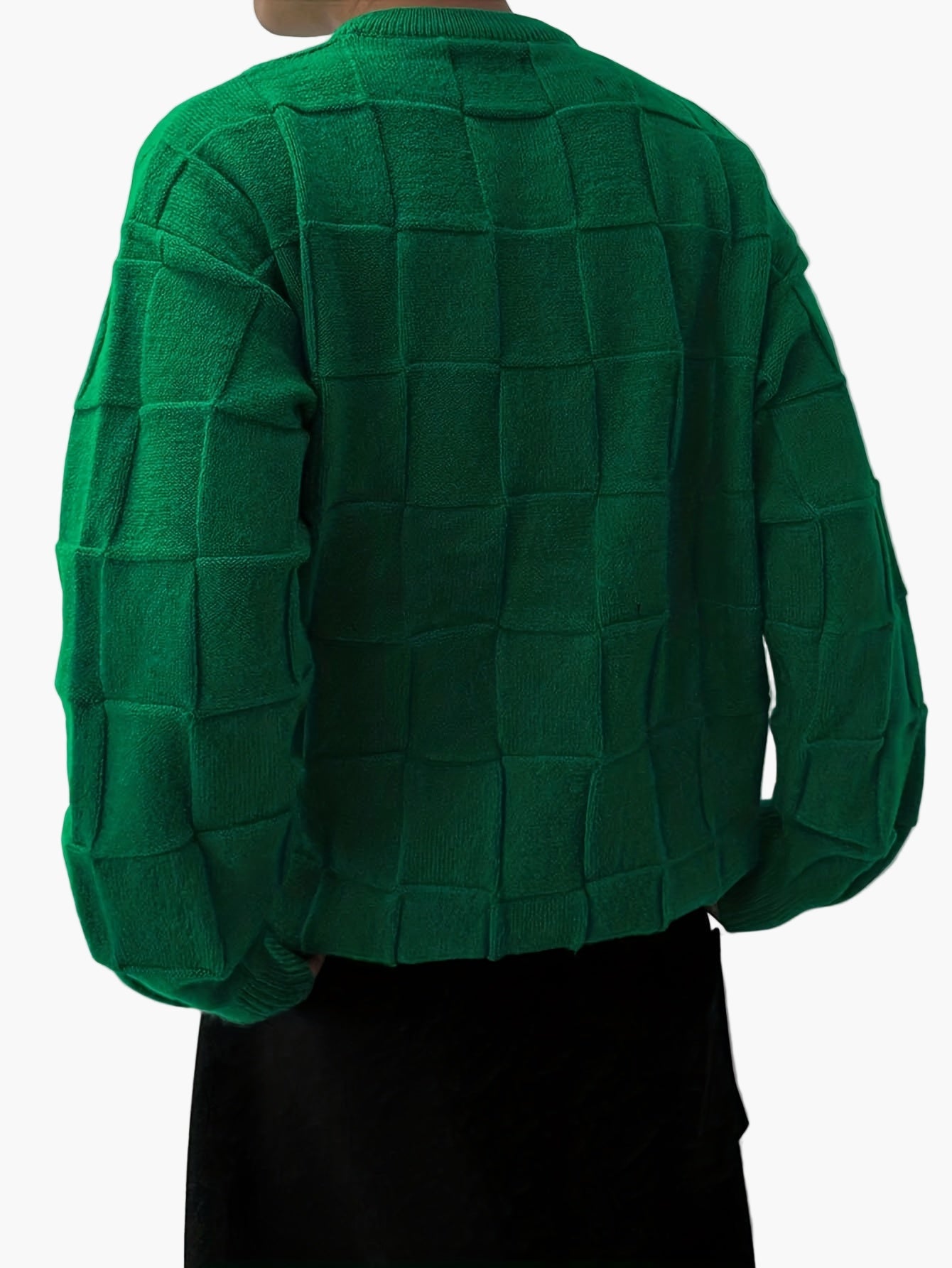 Herren Streetwear Strickpullover mit 3D-Kachelmuster – Lässiger Style ...