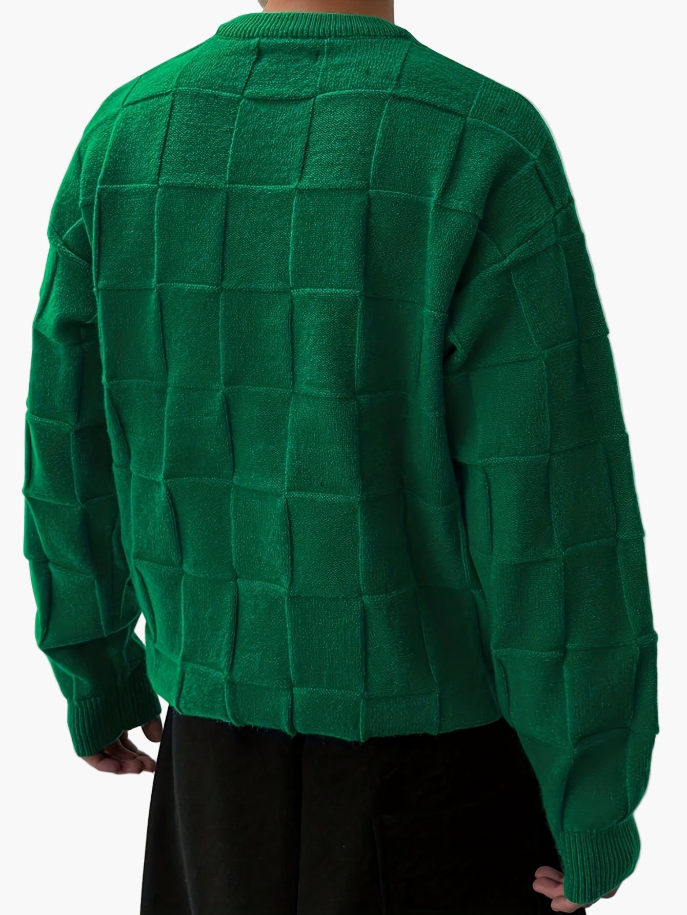 Herren Streetwear Strickpullover mit 3D-Kachelmuster – Lässiger Style ...